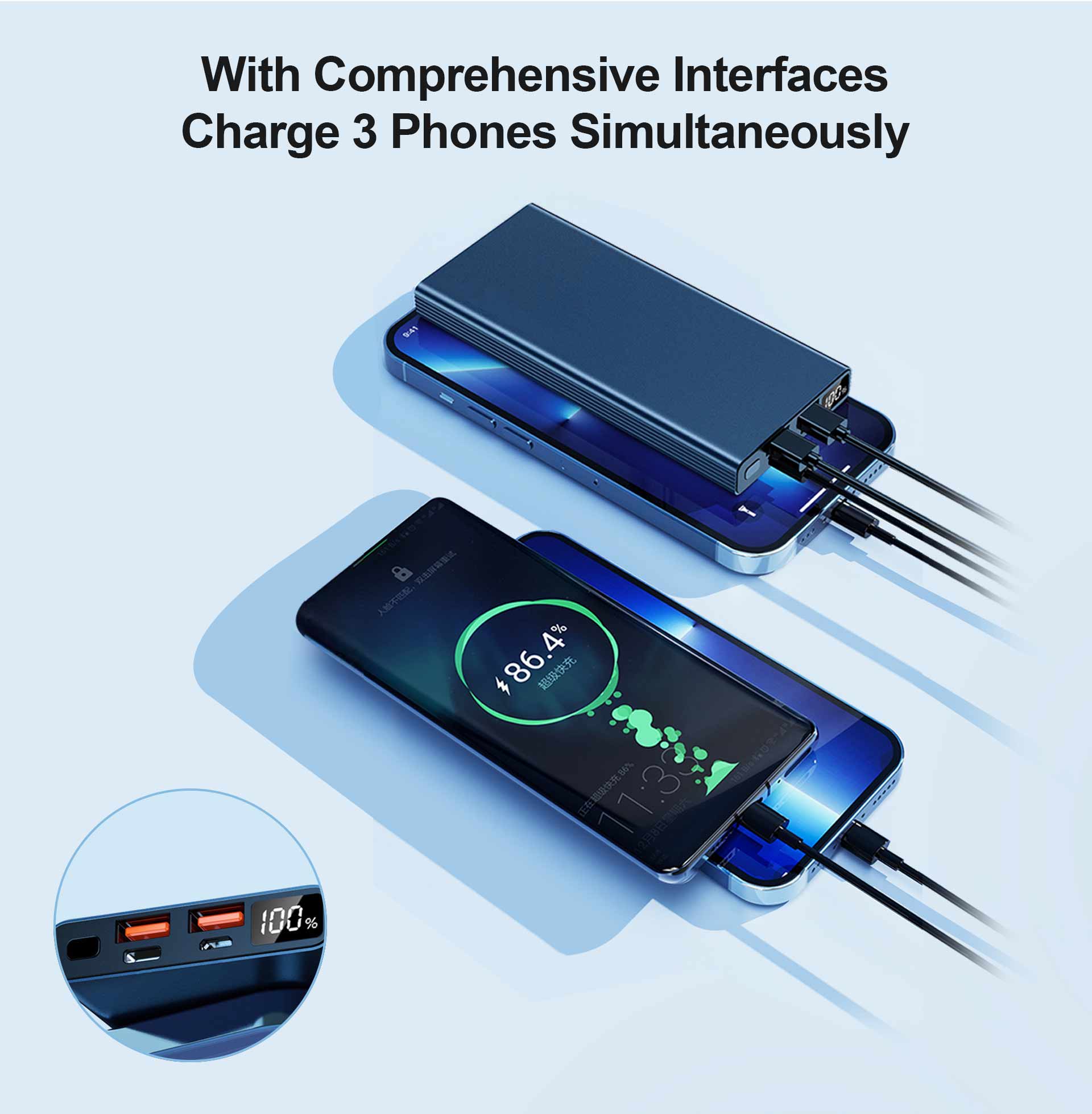 10000mAh 22.5W Fast Charge Power Bank with Comprehensive Interfaces ...