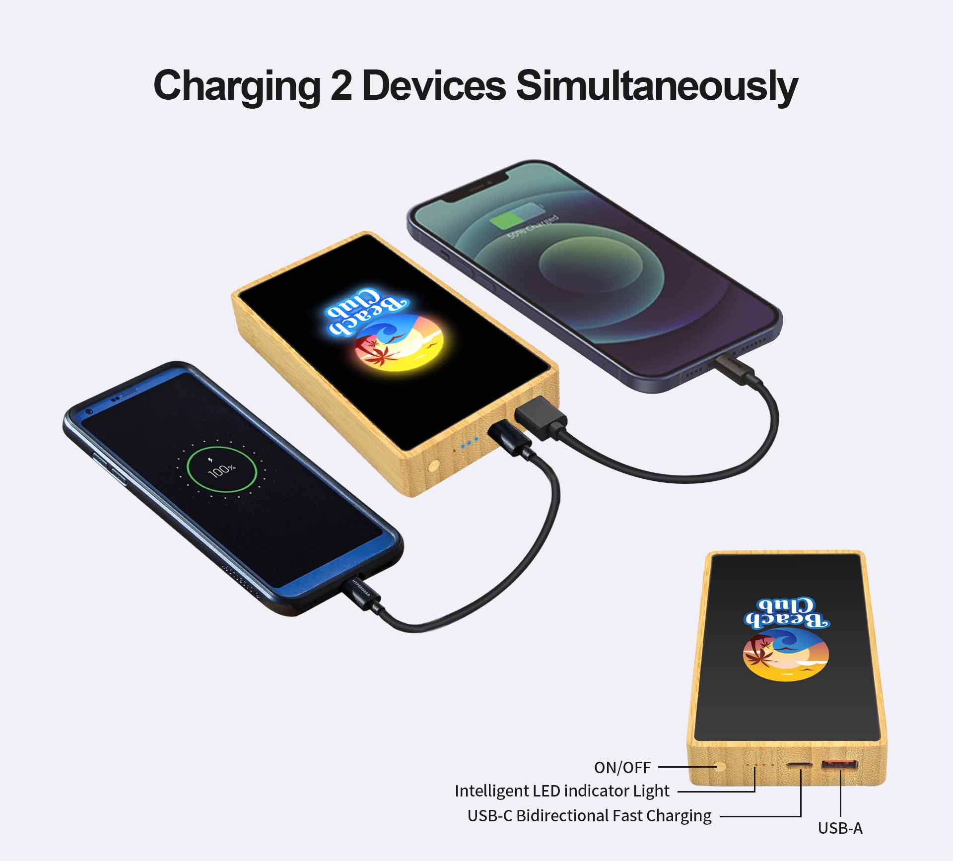 8000mAh 22.5W Power Bank with Full Color LED light up logo ESPB-13 ...